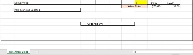 Excel Template Restaurant Wine Order Guide - Etsy