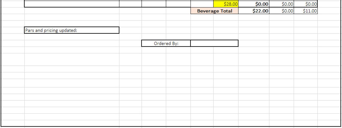Excel Template Restaurant Beverage Order - Etsy