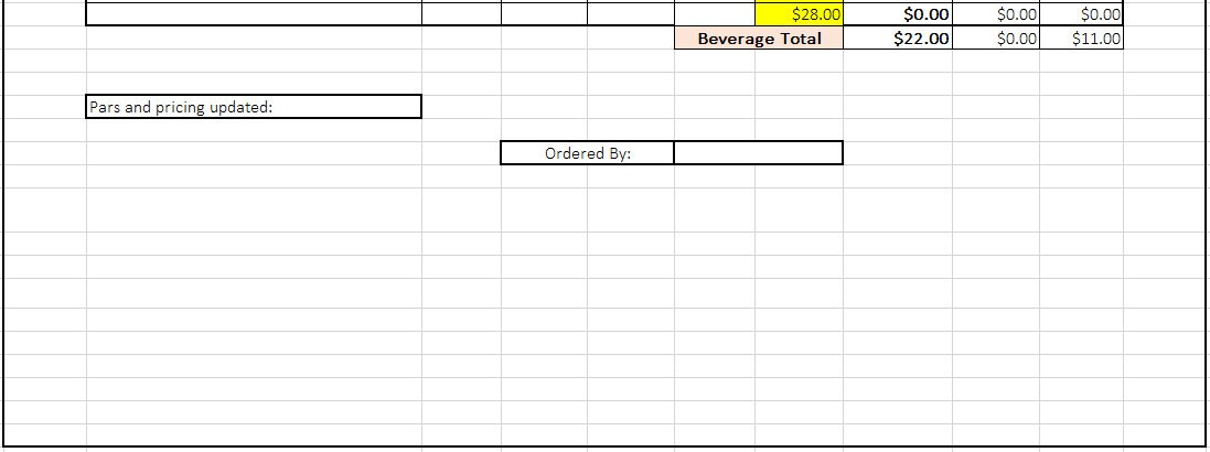 Excel Template Restaurant Beverage Order - Etsy