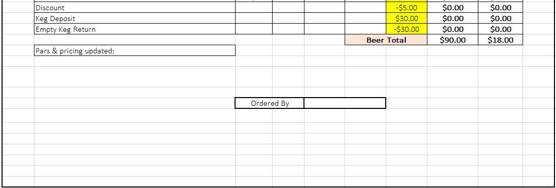 Excel Template Restaurant Beer Order Guide - Etsy