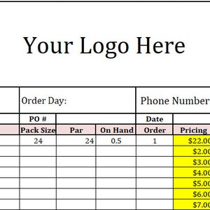 Excel Template Restaurant Order Guide and Inventory Sheet - Etsy