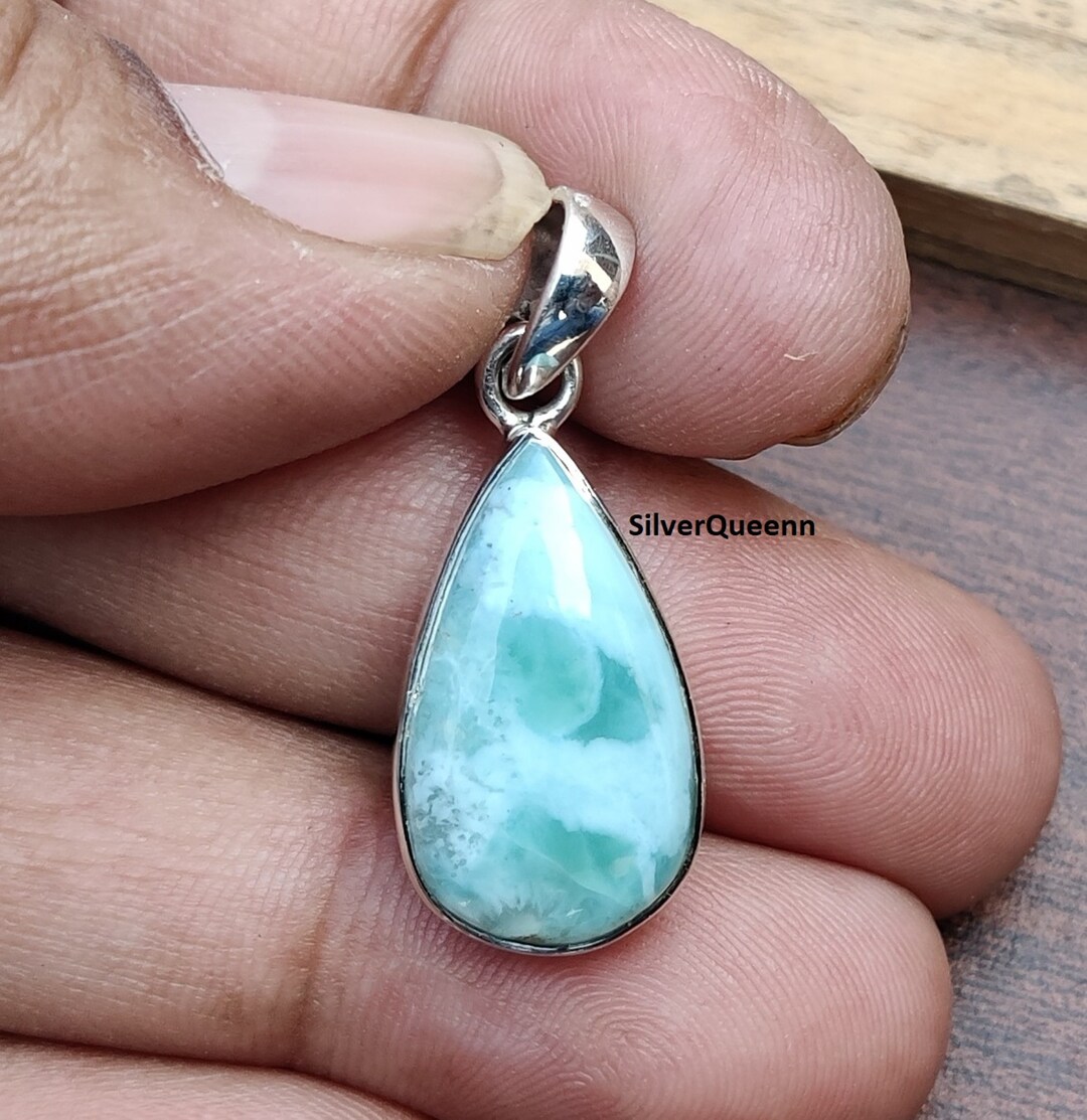 Larimar Pendant, Beautiful Gemstone Pendant, Women's Necklaces,925 ...