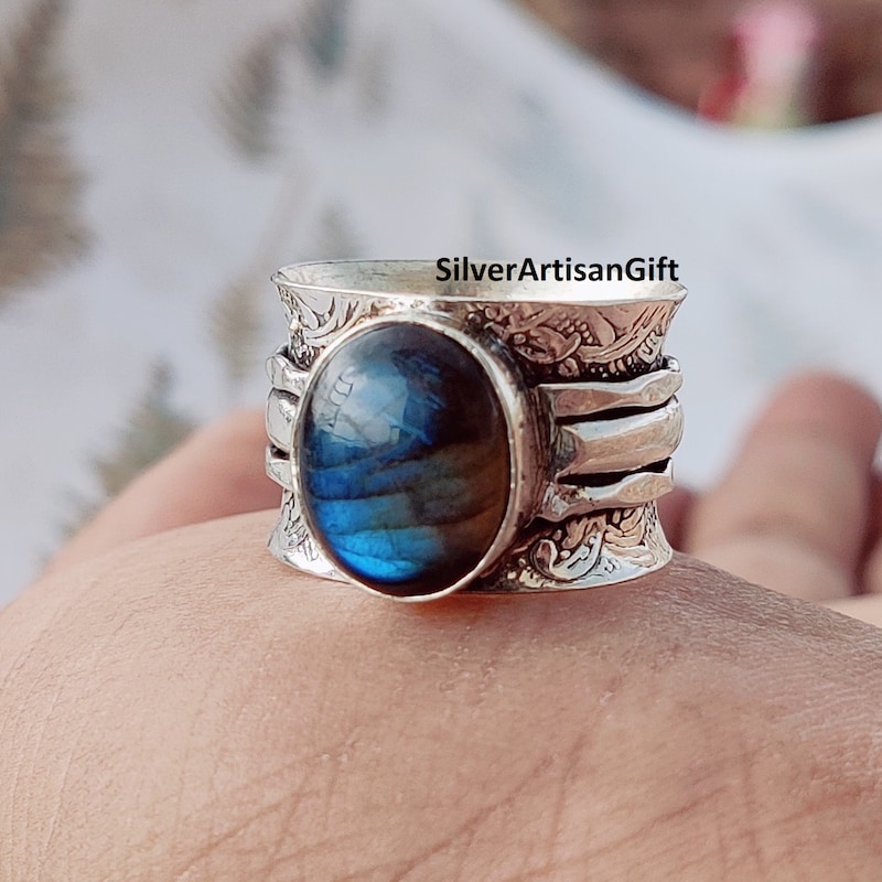 Labradorite Ring - Etsy