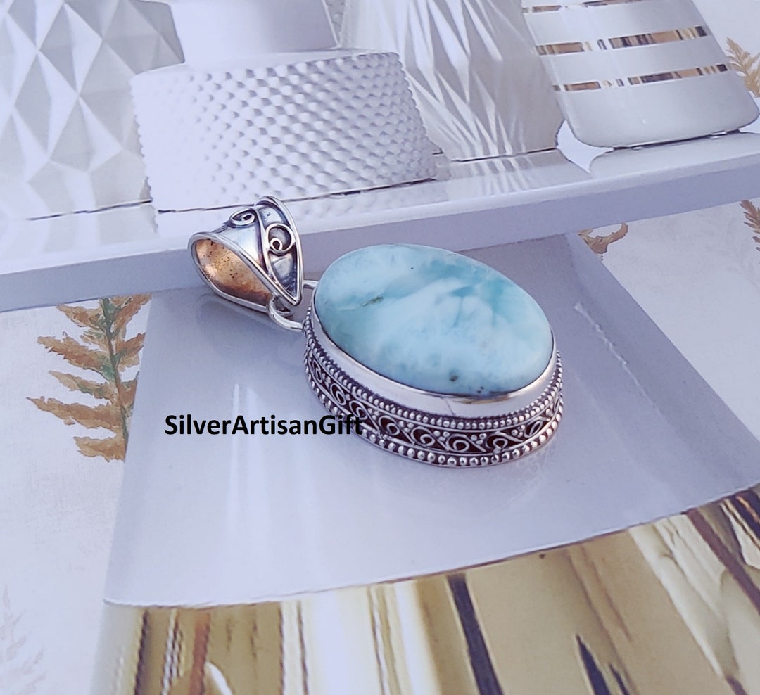 Best Quality Larimar Pendant 925 Sterling Silver Jewelry Unisex Pendant ...