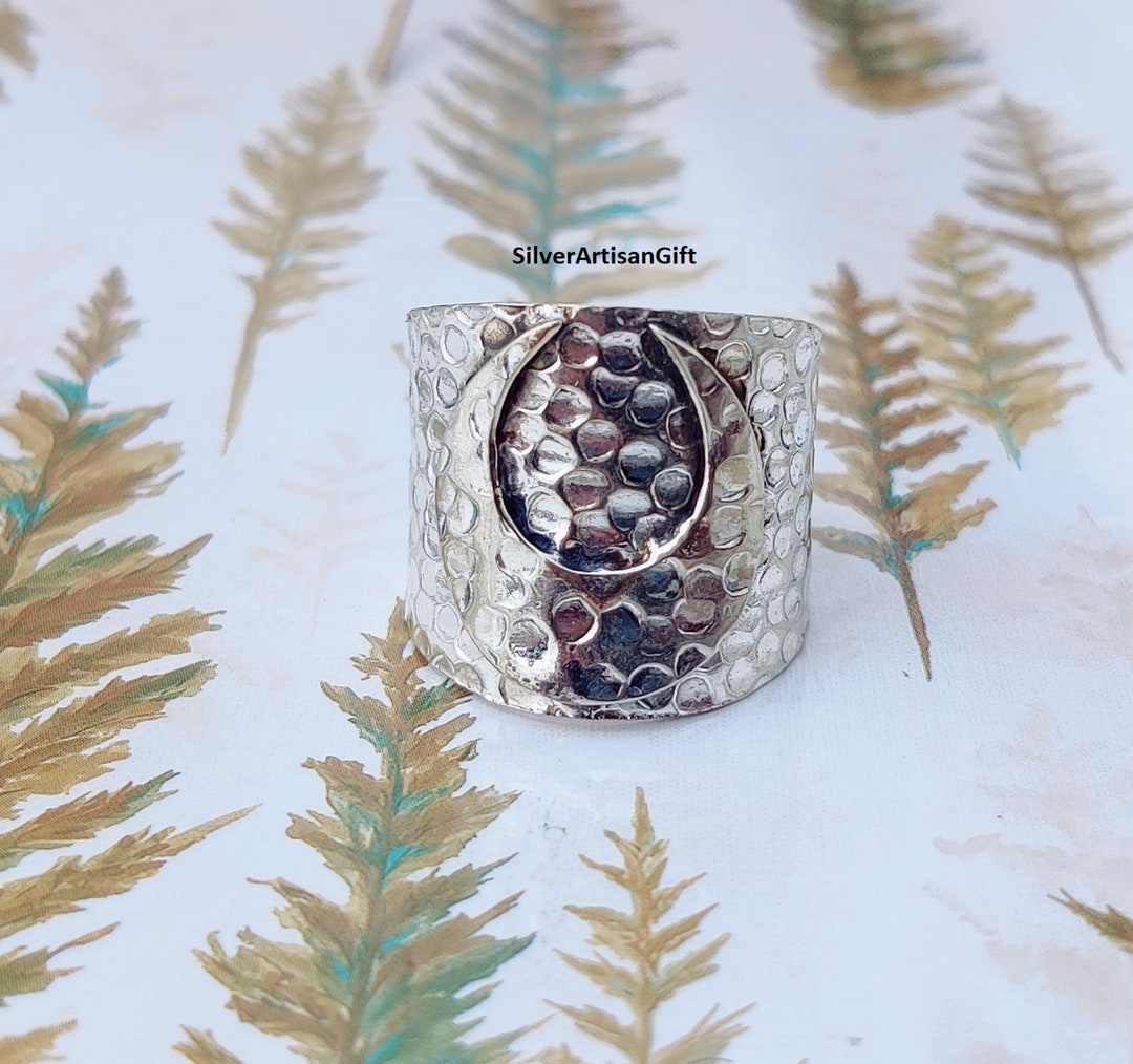 Half Moon Ring, Handmade Ring, 925 Silver Ring, Dainty Ring, Statement ...