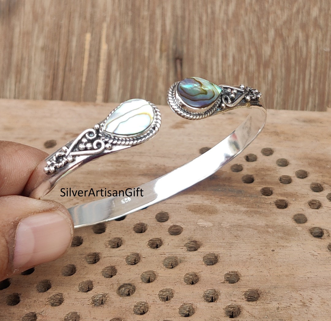 Wonderful Bangle ,abalone Shell Bangle, 925 Sterling Silver Bangle ...