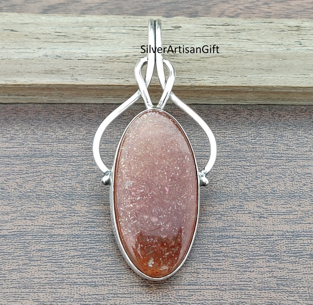 Handmade Sterling Silver Sunstone Pendant: Gemstone Jewelry - Etsy