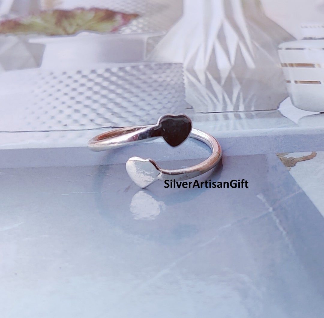 Heart Ring, 925 Sterling Silver Heart Band Ring, Handmade Ring, Multi ...