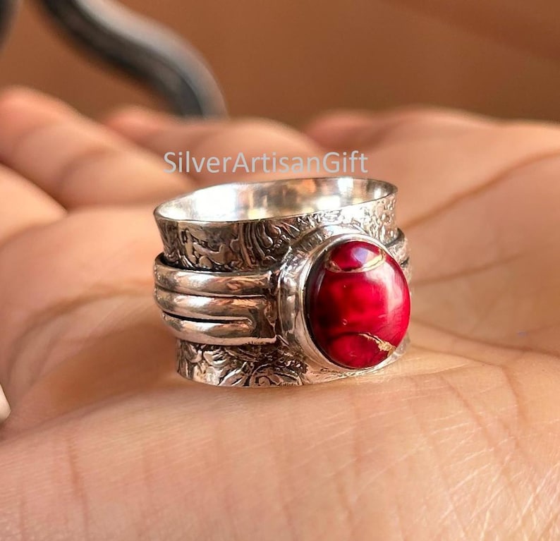 Red Jasper Gemstone Ring Handmade 925 Sterling Silver Bohemian or ...