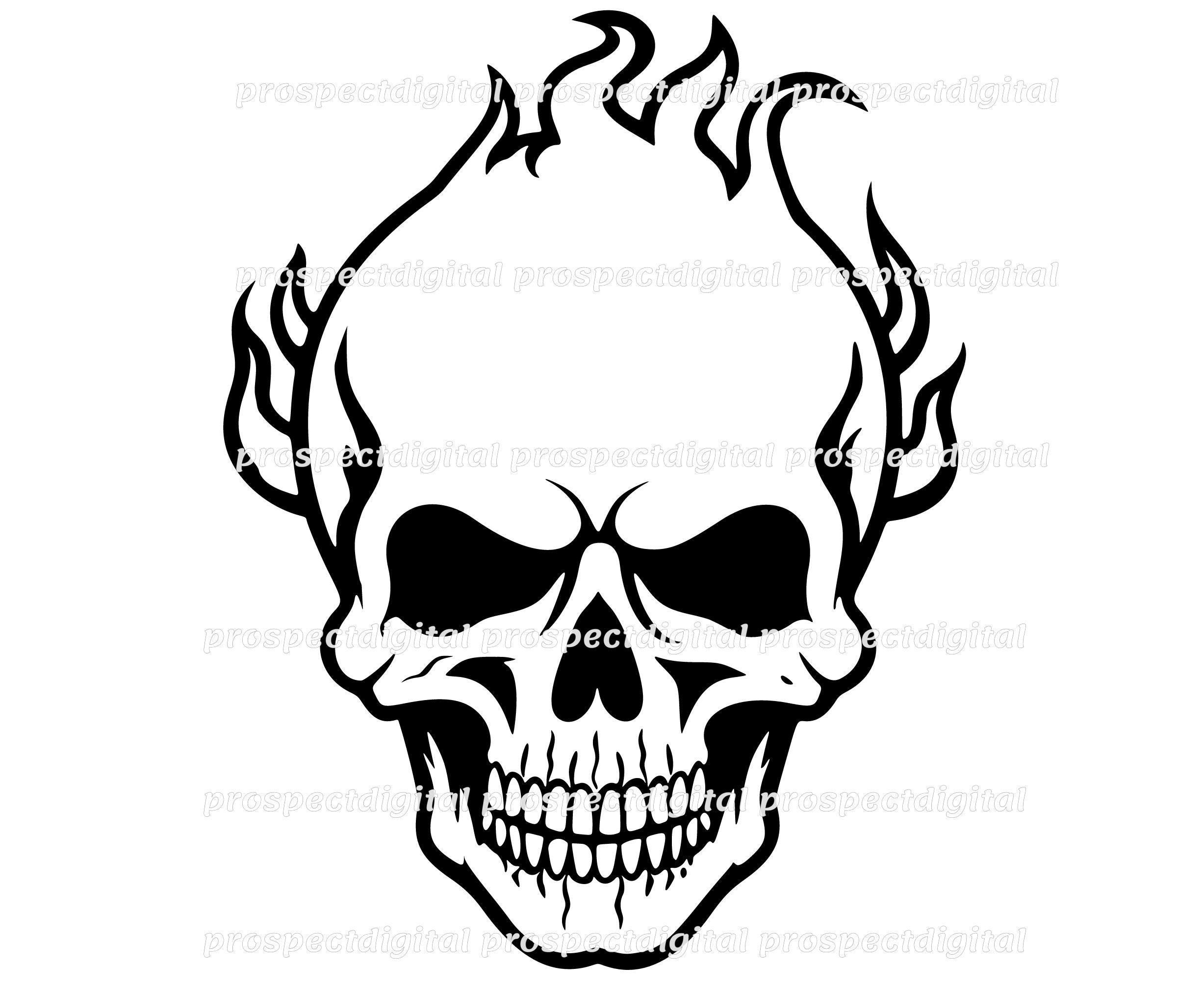 Flaming Skulls SVG Bundle Skull SVG Skull Clipart Flames - Etsy