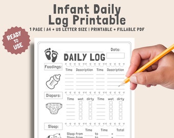 Buy Baby Daily Log, Infant Daily Log, Baby Care Journal, Infant ...