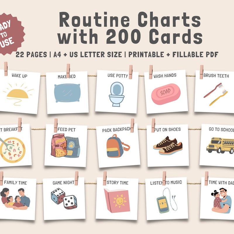 Toddler Routine Chart - Etsy