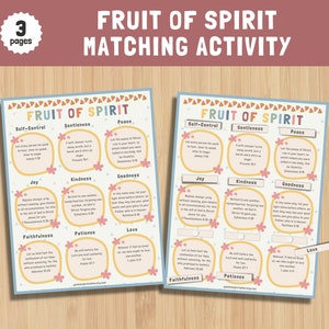 Fruit of the Spirit Matching Printable, Galatians 5 Activity, Bible ...