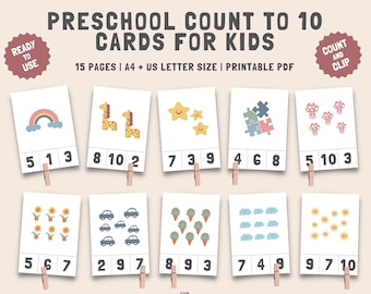 Printable Number 1 10 Flash Cards - Etsy
