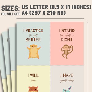 60 Affirmation Cards for Kids, Motivational Cards, Digital Download ...