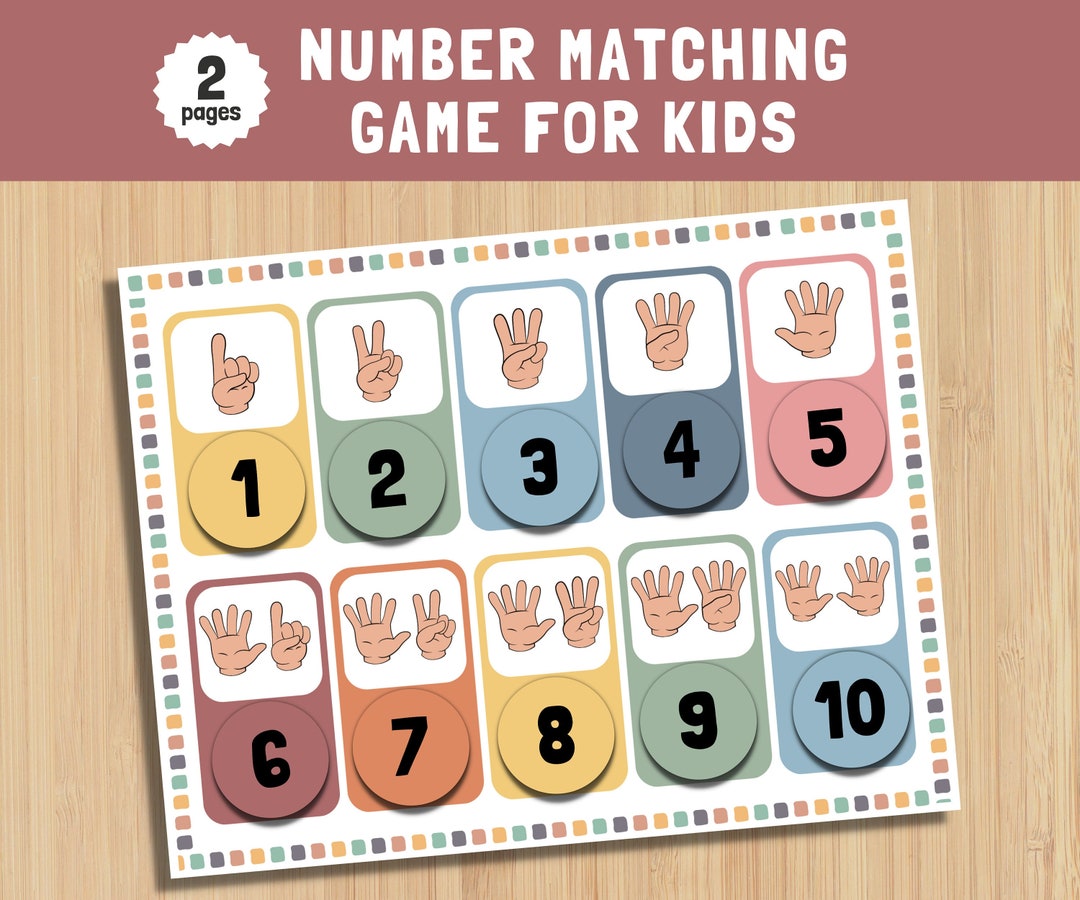 Number Matching Game Printable Learning Numbers - Etsy.de