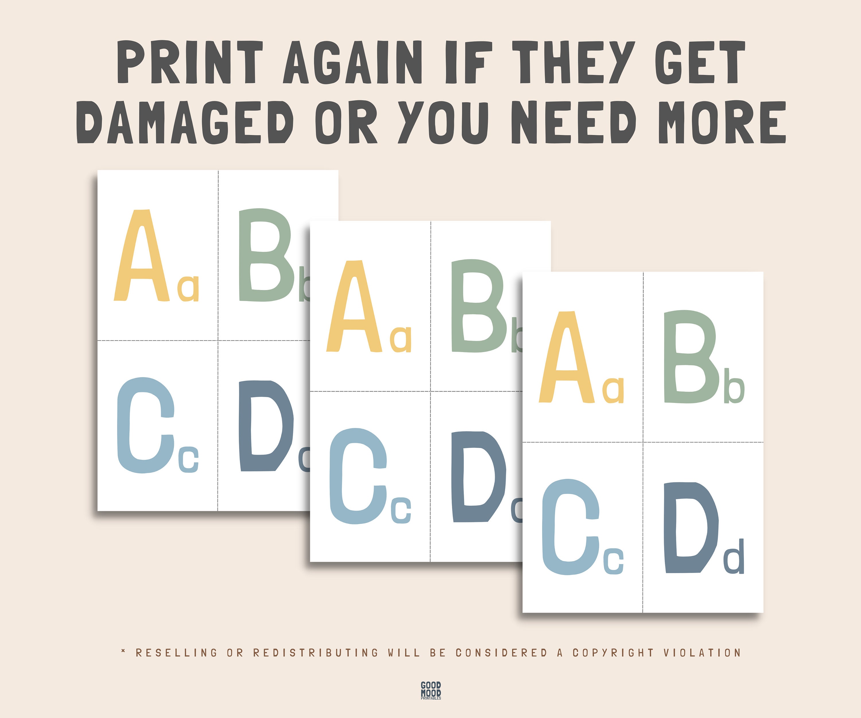 ABC Bildkarten, Lernkarten, A-Z Karten, ABC Lerne, Alphabet ...