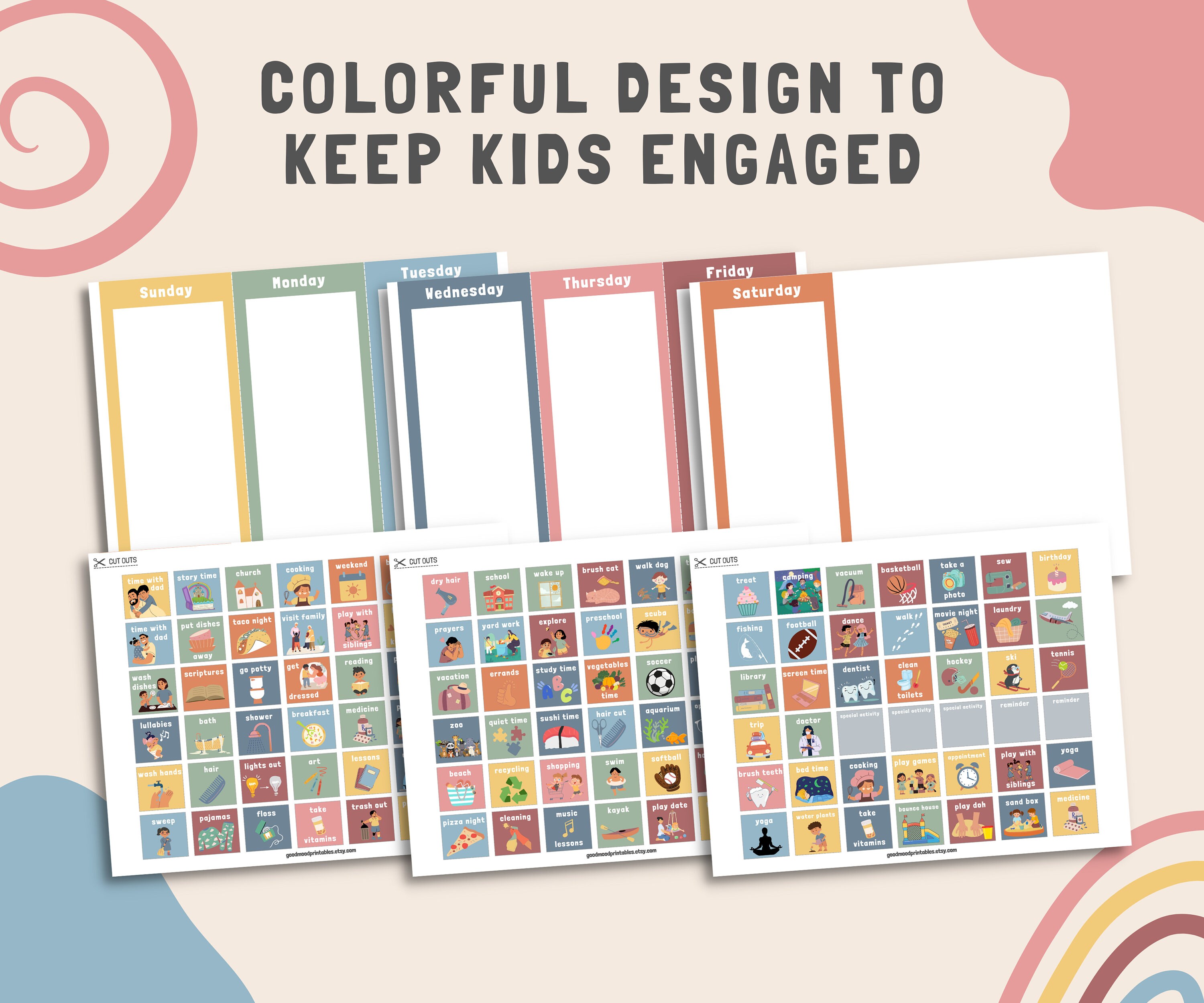 Chore Chart for Kids, Daily Routine, Montessori Printable Toddler ...