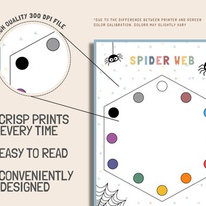 Hexagonal Spider Webs Printable Activity, Emotion Preschool Printables ...