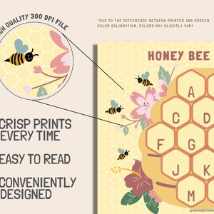 Honey Bee Alphabet Activity, Preschool Printable Busy Book Activity ...