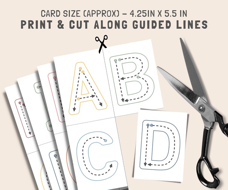 Letter Formation Flash Cards Montessori Cards Flash Cards - Etsy