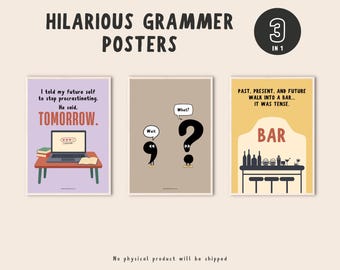 10 Funny English Classroom Posters Printable, Grammar Punctuation ...