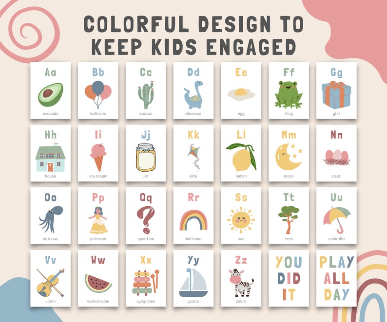 Printable Alphabet Flash Cards ABC Flashcards Printable - Etsy