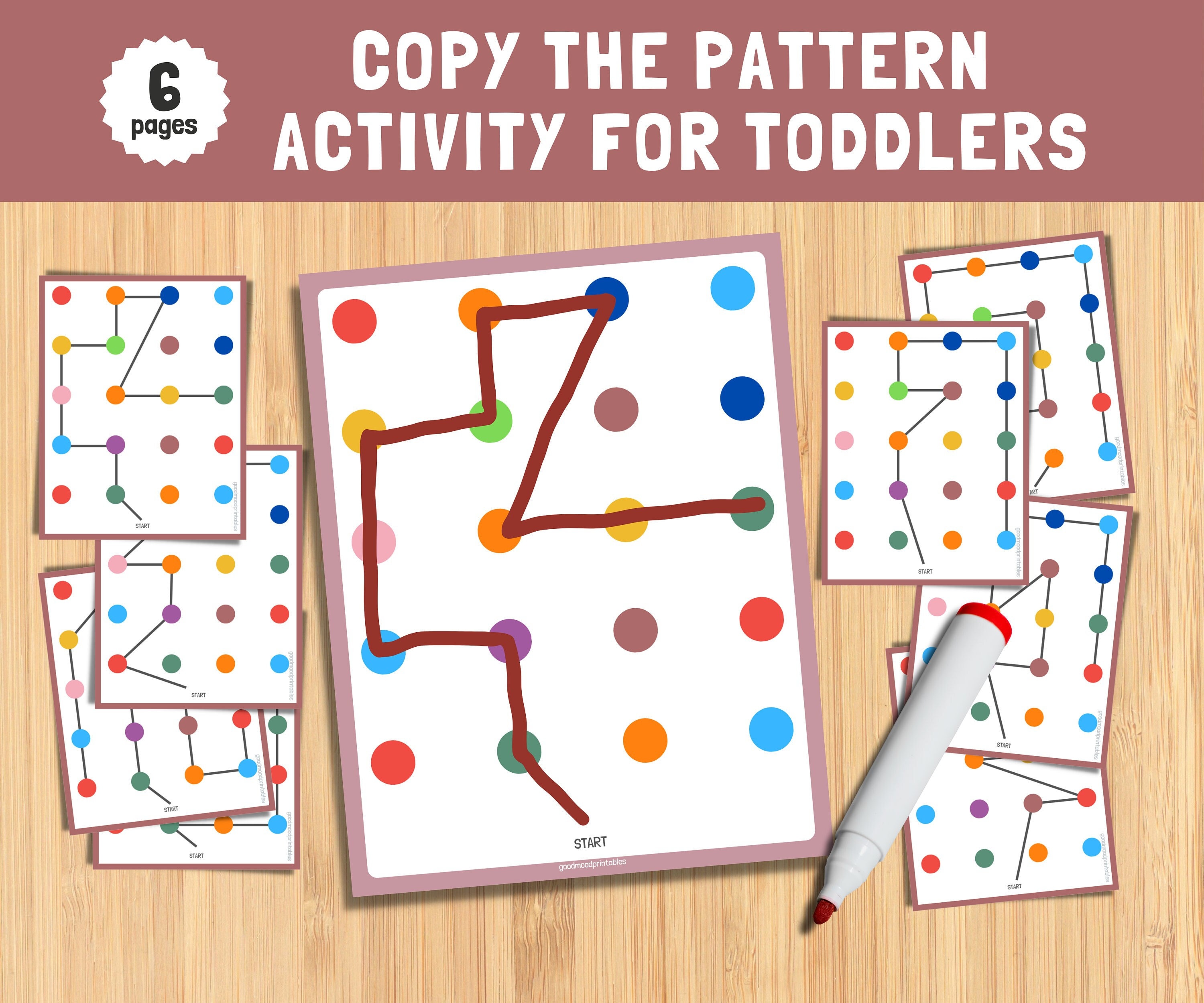 Copy the Pattern Activity, Game for Toddlers, Montessori Printable ...
