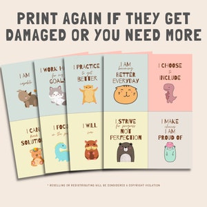 60 Affirmation Cards for Kids, Motivational Cards, Digital Download ...