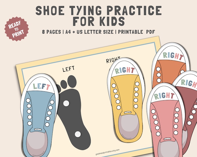 Shoe Tying Practice for Kids Fine Motor Skills Preschool Printables ...