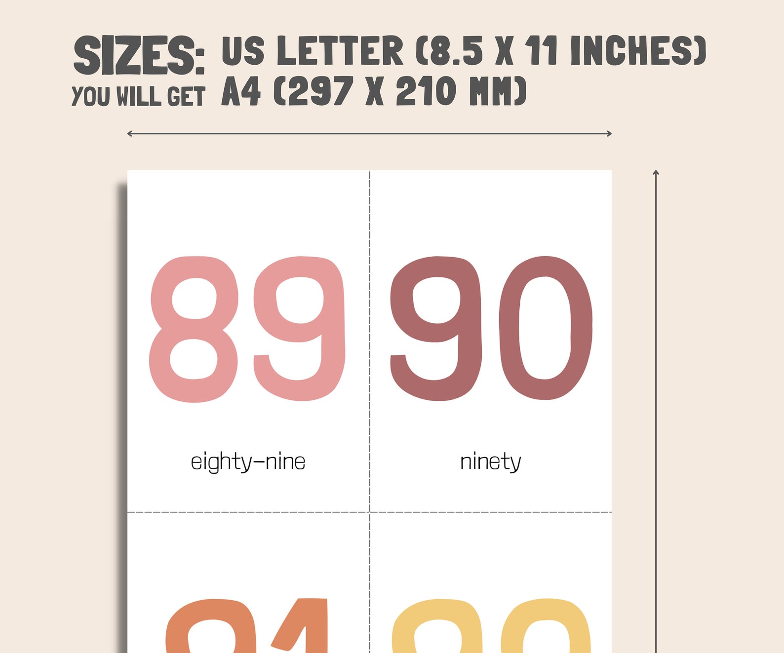 Number Flash Cards 1-100, Count to 100, Preschool Counting Flash Cards ...