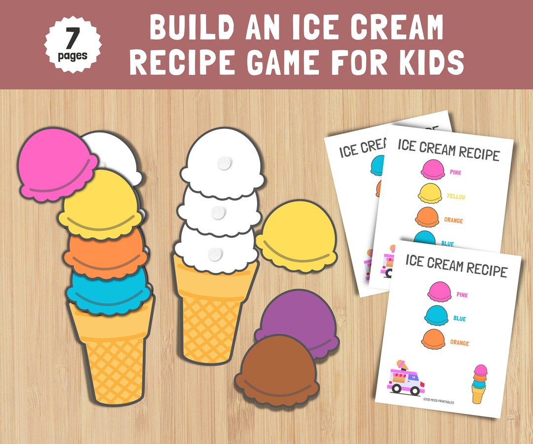 Build an Ice Cream Recipe Game Pretend Play, Dramatic Play, Preschool ...