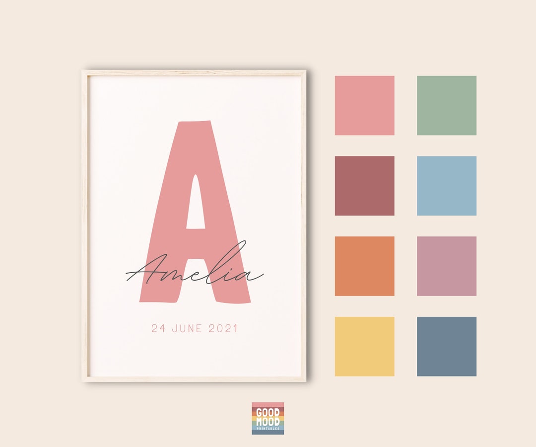 Personalised Initial Print | Initial Name Print | Letter Print Wall Art ...