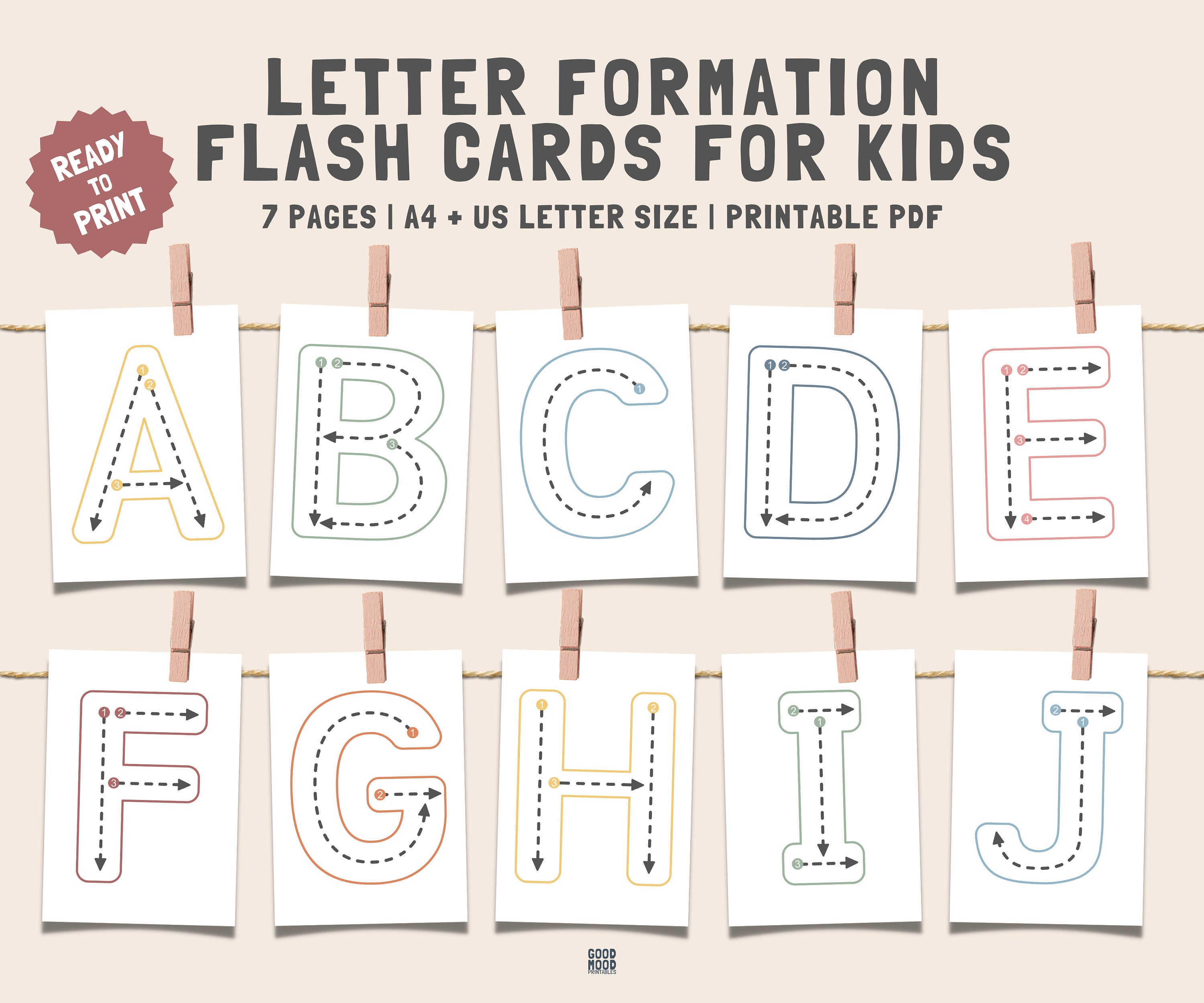 Letter Formation Flash Cards, Montessori Cards, Flash Cards, Learning ...