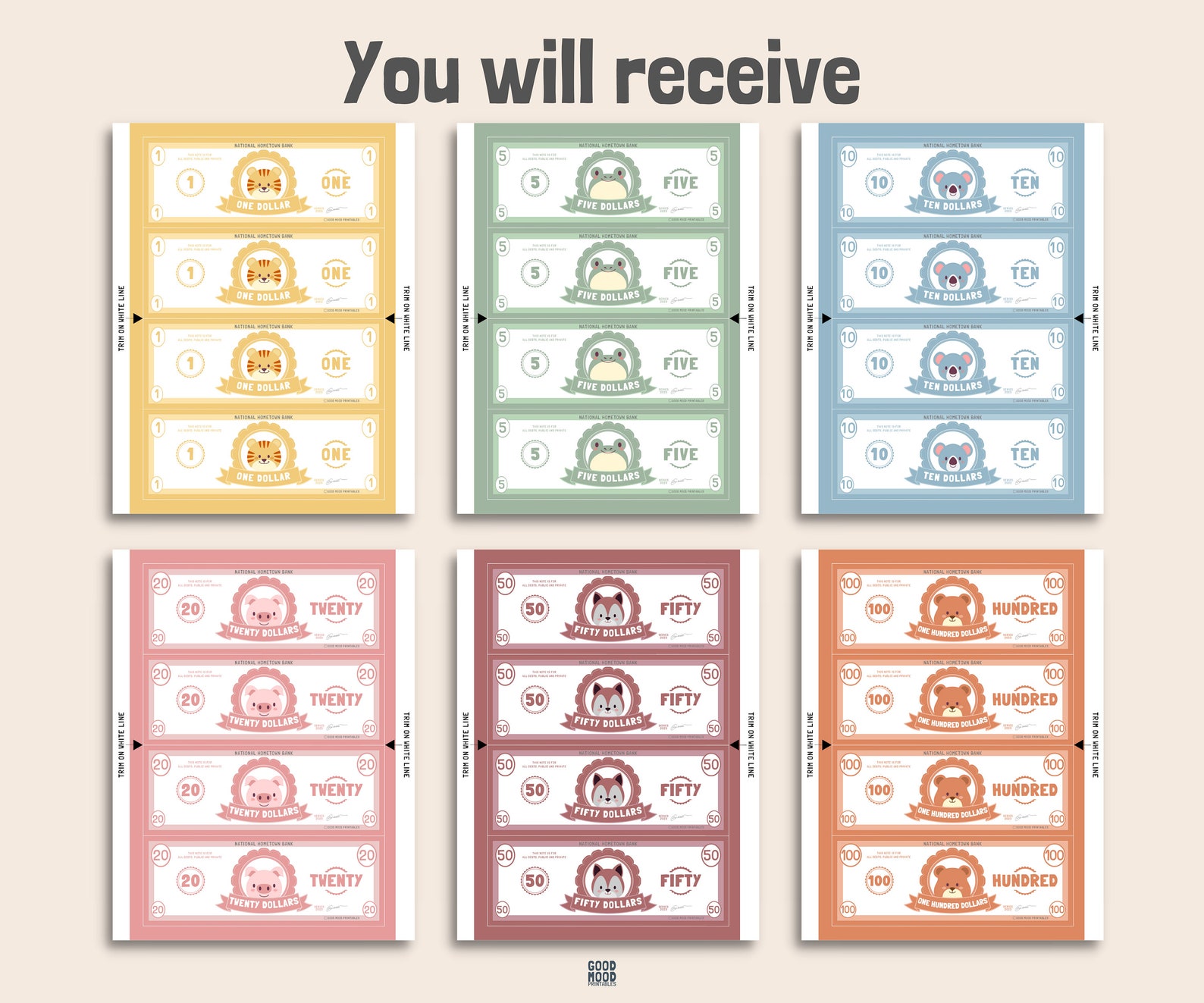 Play Money Printable, Pretend Play, Mom Bucks, Learning Money ...