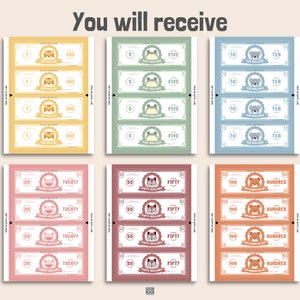 Play Money Printable, Pretend Play, Mom Bucks, Learning Money ...