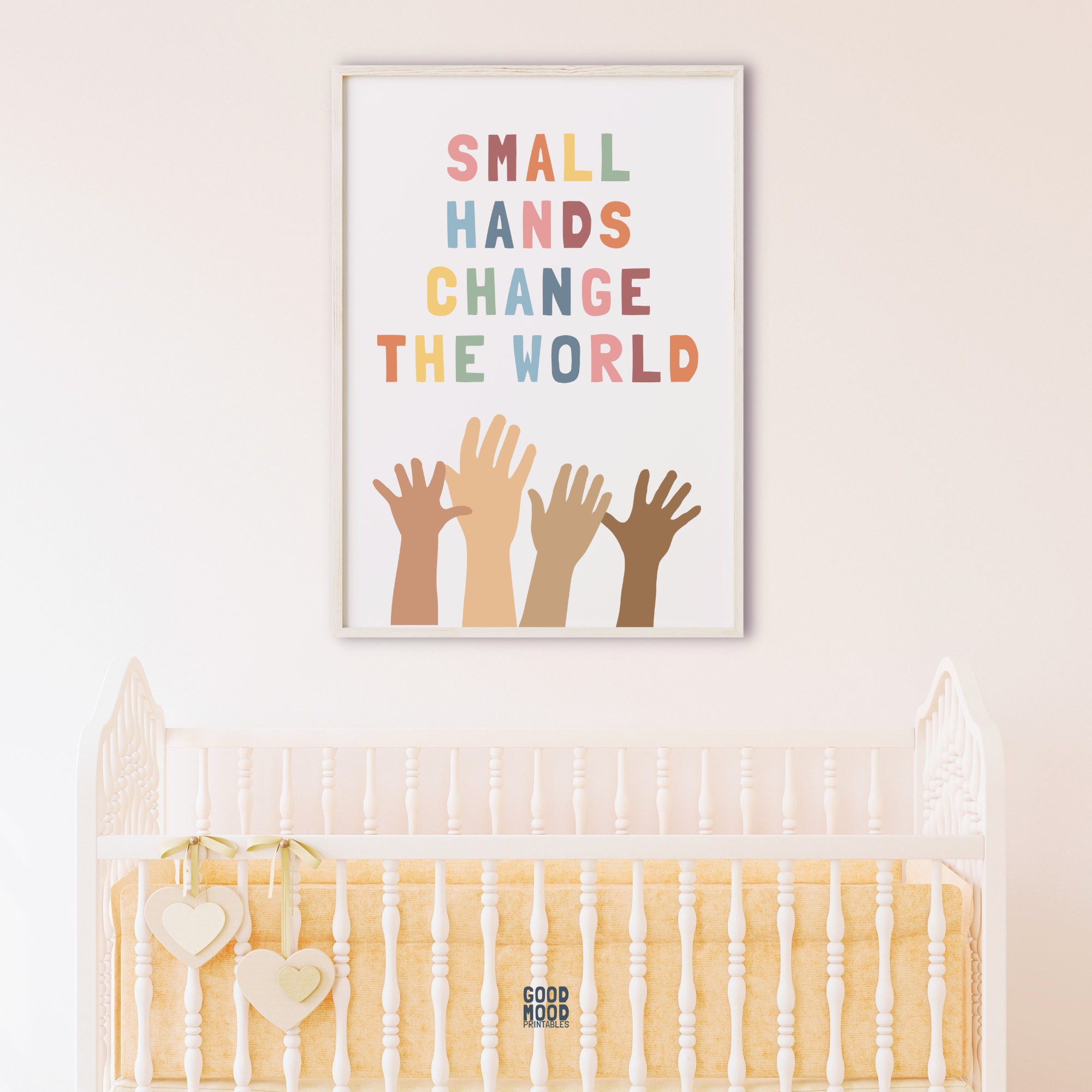 Change the World Poster, Small Hands Change the World, Kids Classroom ...