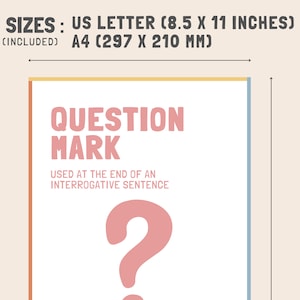 Punctuation Posters Set of 12, English Classroom Posters, Classroom ...