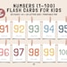 Number Flash Cards 1-100, Count to 100, Preschool Counting Flash Cards ...