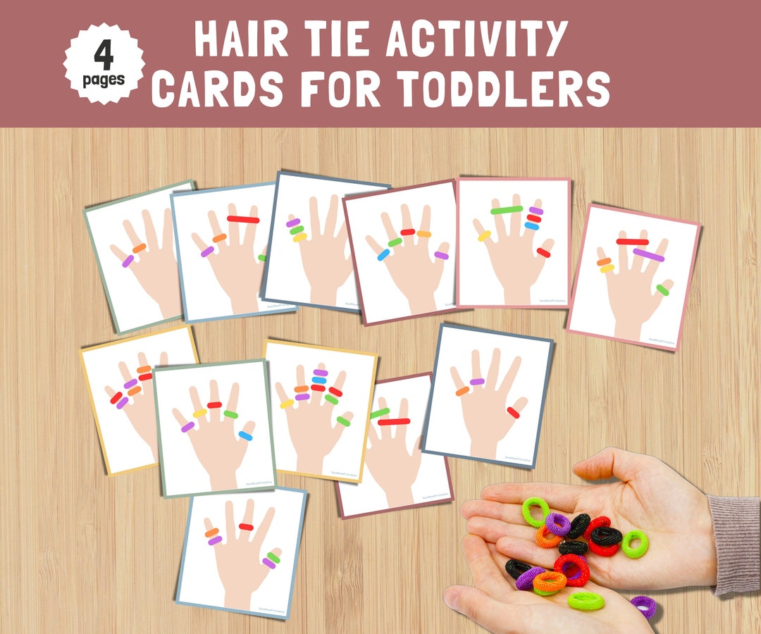 Finger Activity With Hair Ties, Fine Motor Skills, Homeschool Worksheet ...