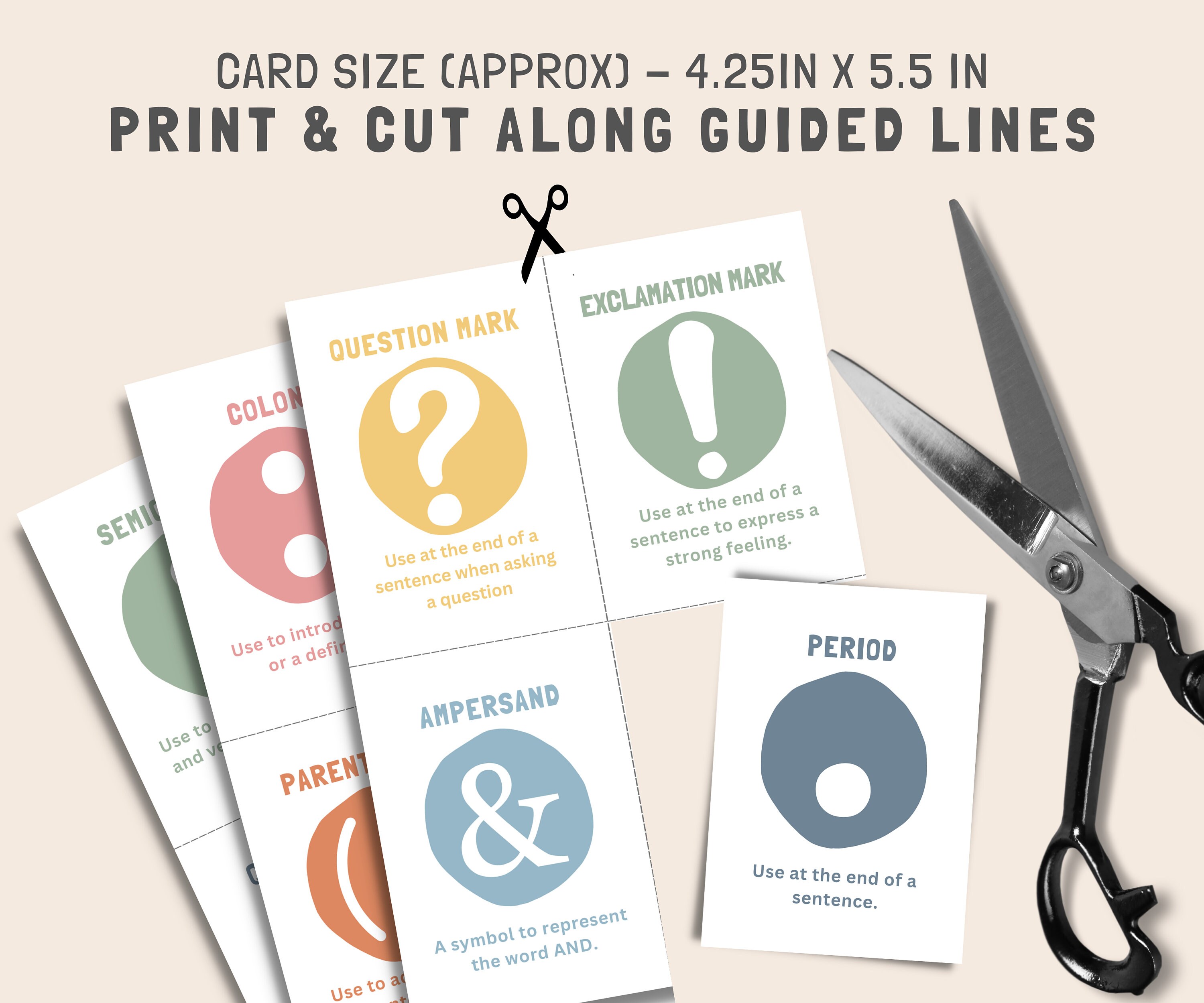 Punctuation Flash Cards, Punctuation Marks and When to Use Them ...