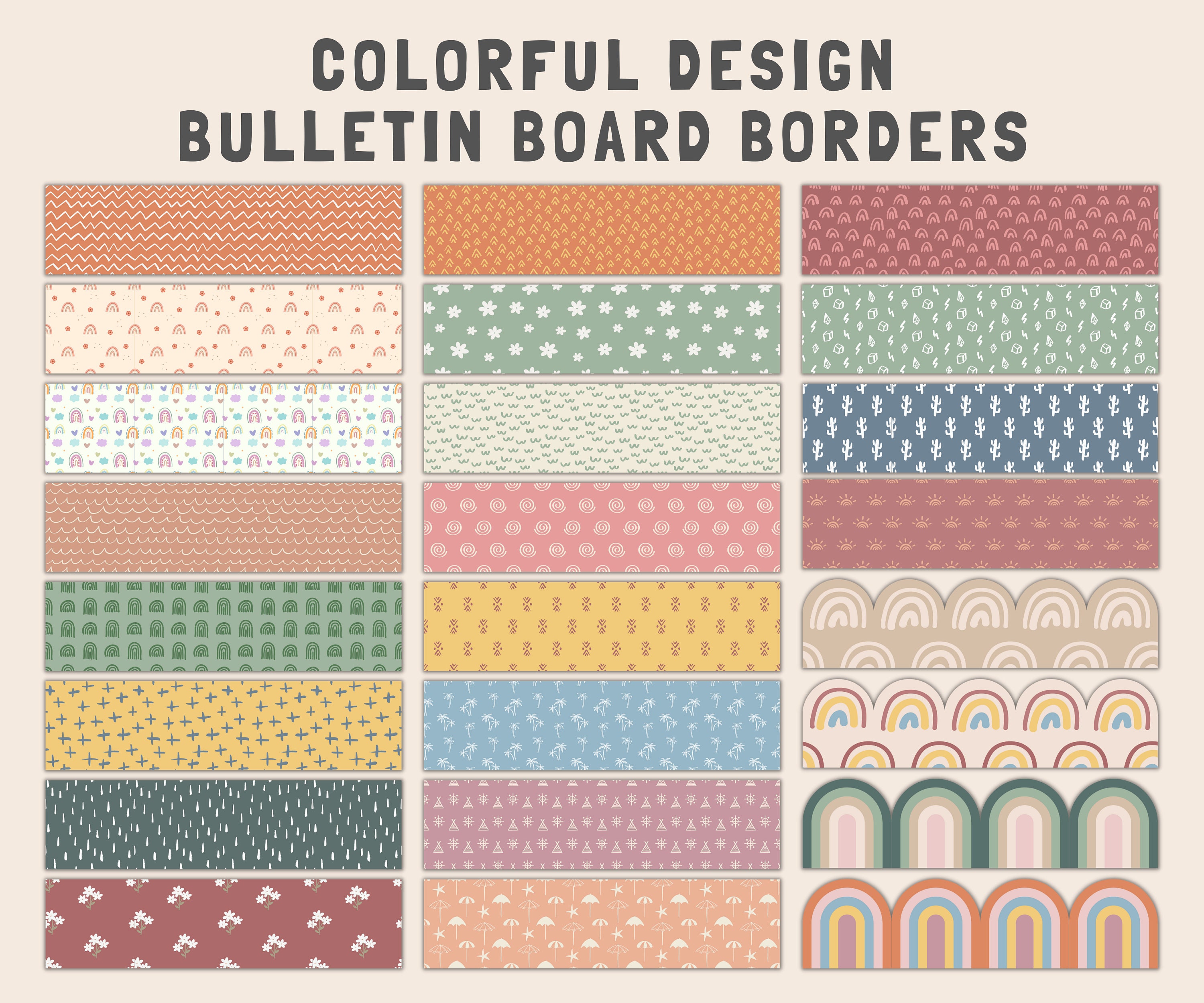 Classroom Bulletin Board Borders Boho Modern Classroom Decor - Etsy