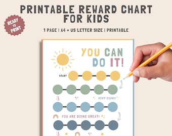 Reward Chart for Kids, Printable Rainbow Behavior Chart, Daily Chore ...