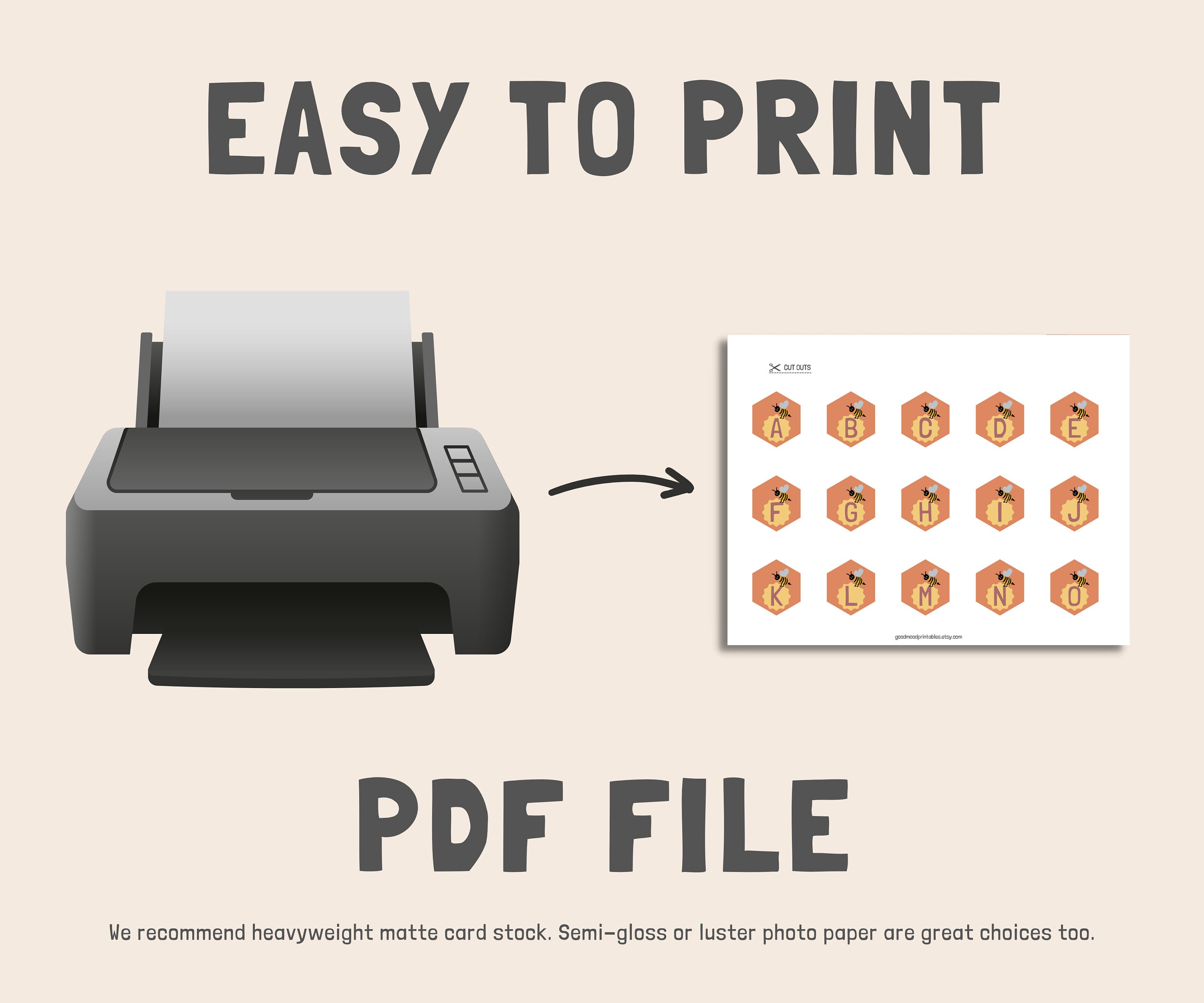 Honey Bee Alphabet Activity, Preschool Printable Busy Book Activity ...