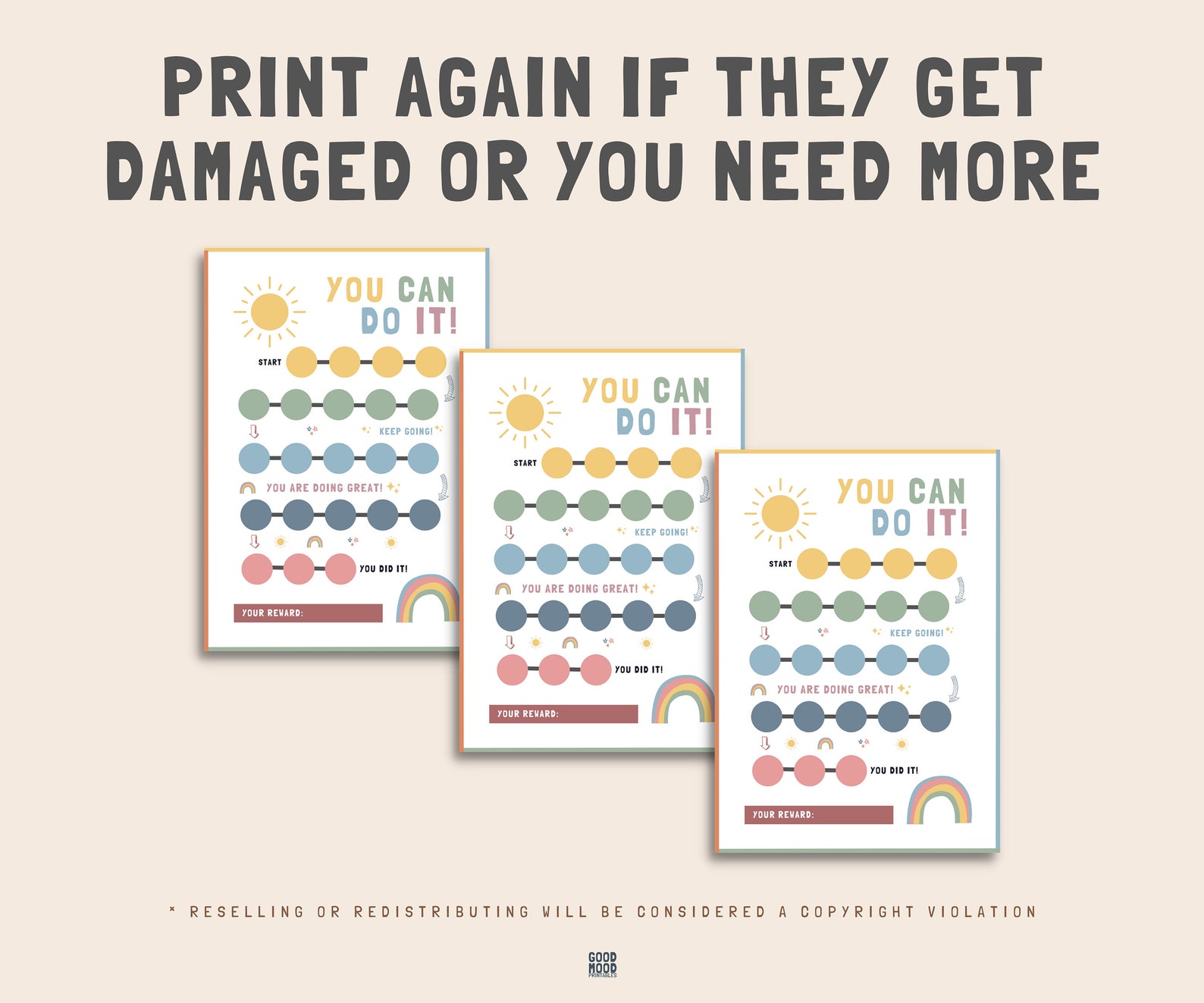 Reward Chart for Kids, Printable Rainbow Behaviour Chart, Daily Chore ...