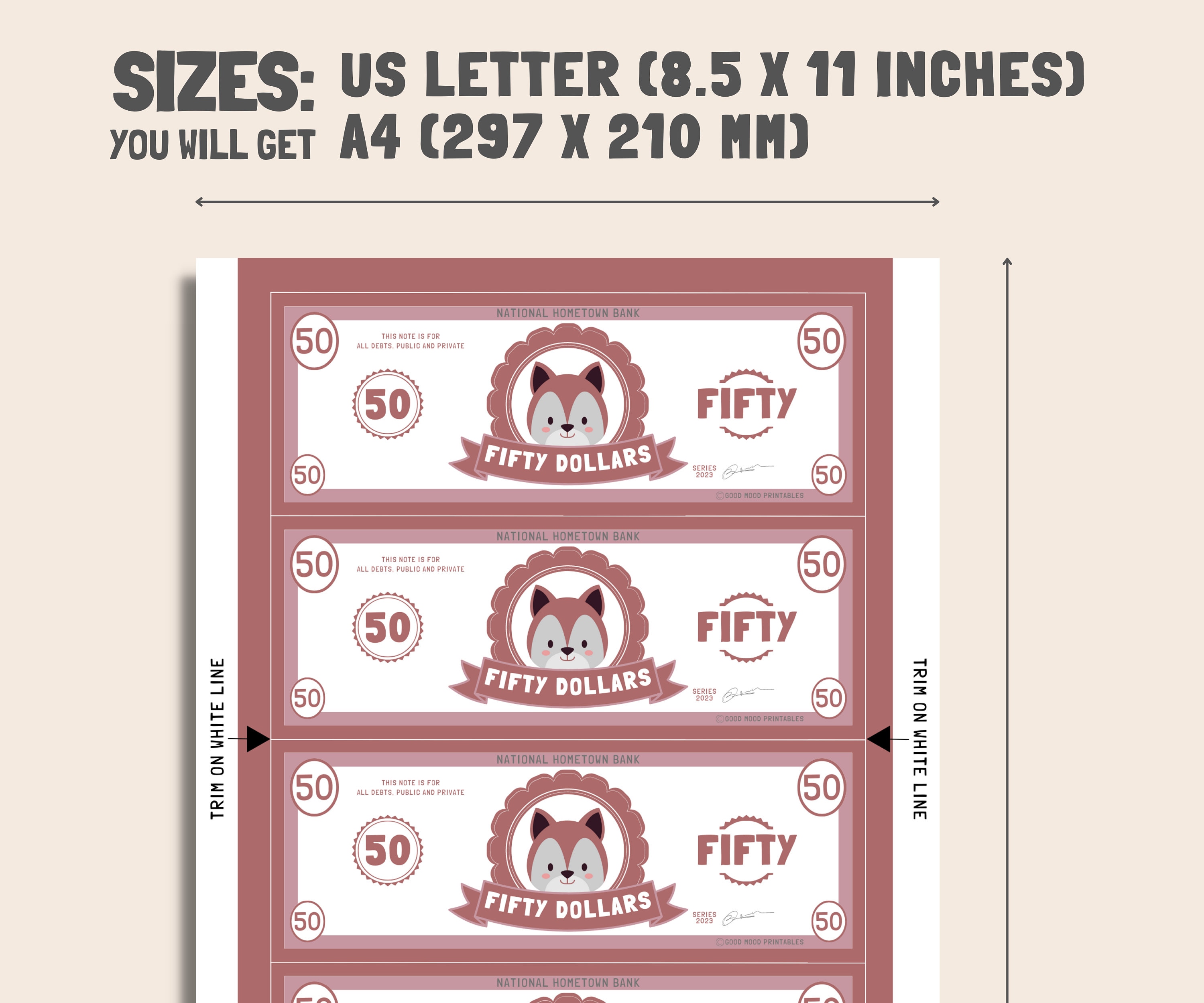 Play Money Printable, Pretend Play, Mom Bucks, Learning Money ...