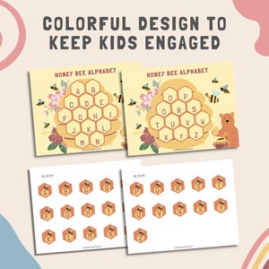 Honey Bee Alphabet Activity, Preschool Printable Busy Book Activity ...