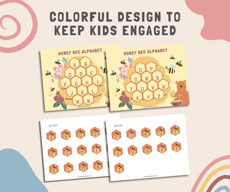 Honey Bee Alphabet Activity, Preschool Printable Busy Book Activity ...