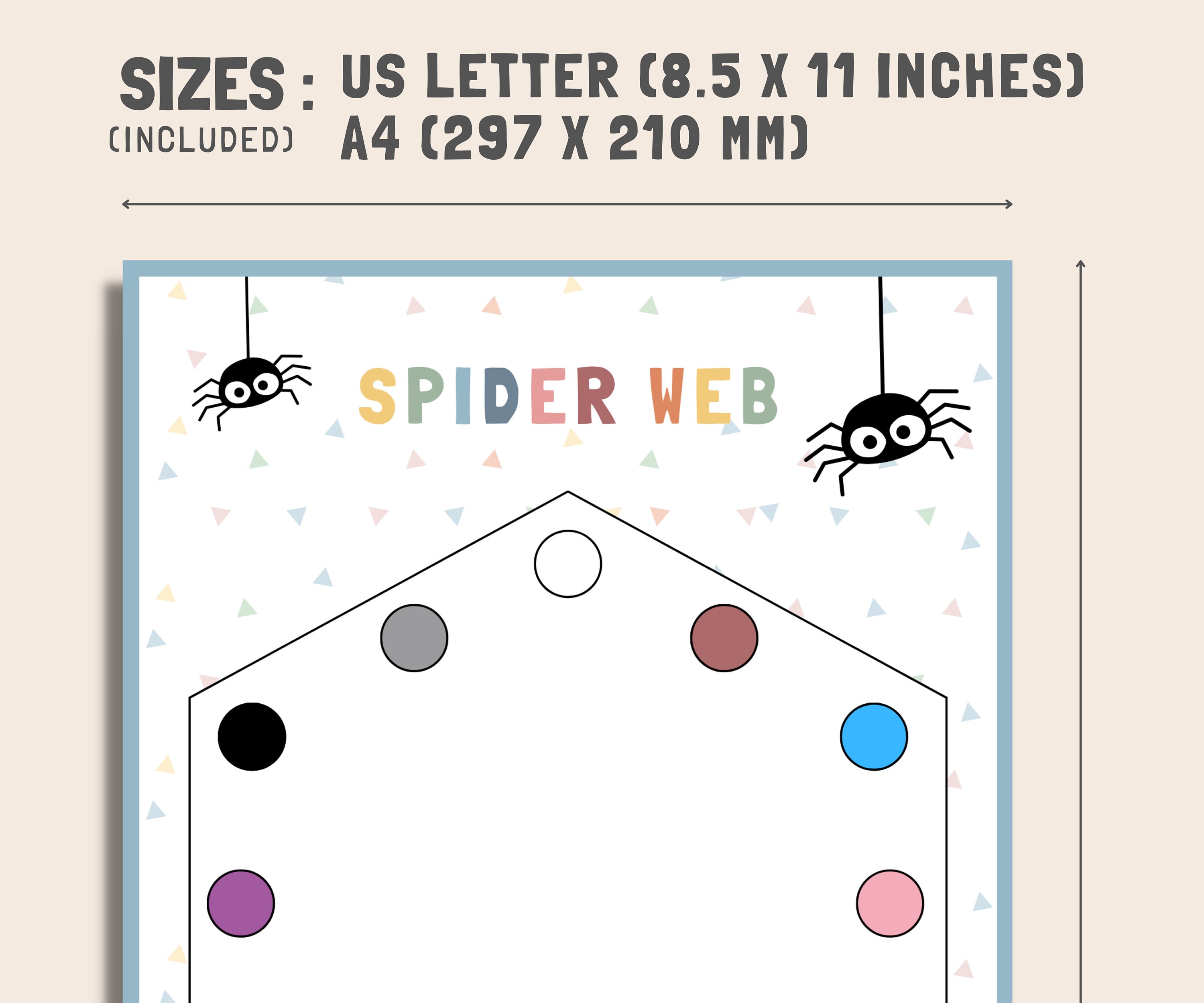 Hexagonal Spider Webs Printable Activity, Emotion Preschool Printables ...