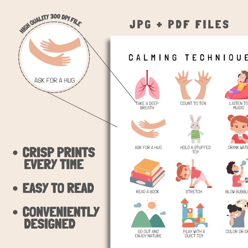 Calming Techniques Poster, Calming Corner, Calming Strategies Chart ...